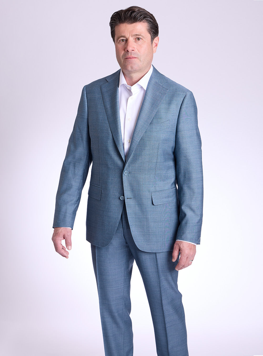 Canali Teal & Sky-Blue Variegated Suit – O'Connors Calgary
